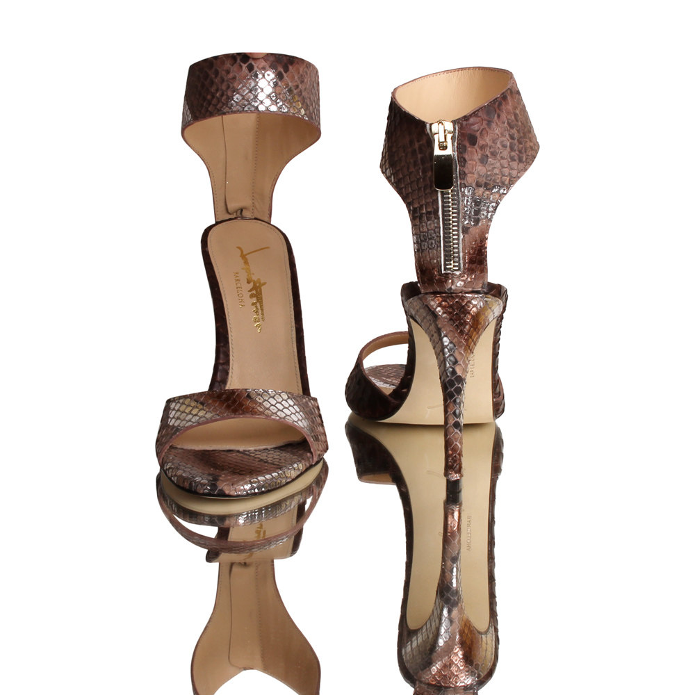 Designer sandals in genuine python leather - Joaquim Ferrer